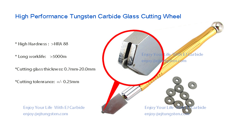 Tungsten carbide glass cutting wheel
